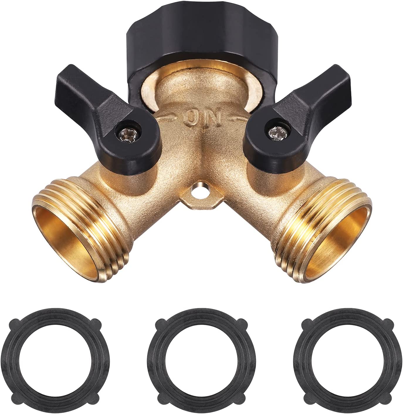 Conector de latón para grifo de jardín, conector en Y de 2 vías para ...