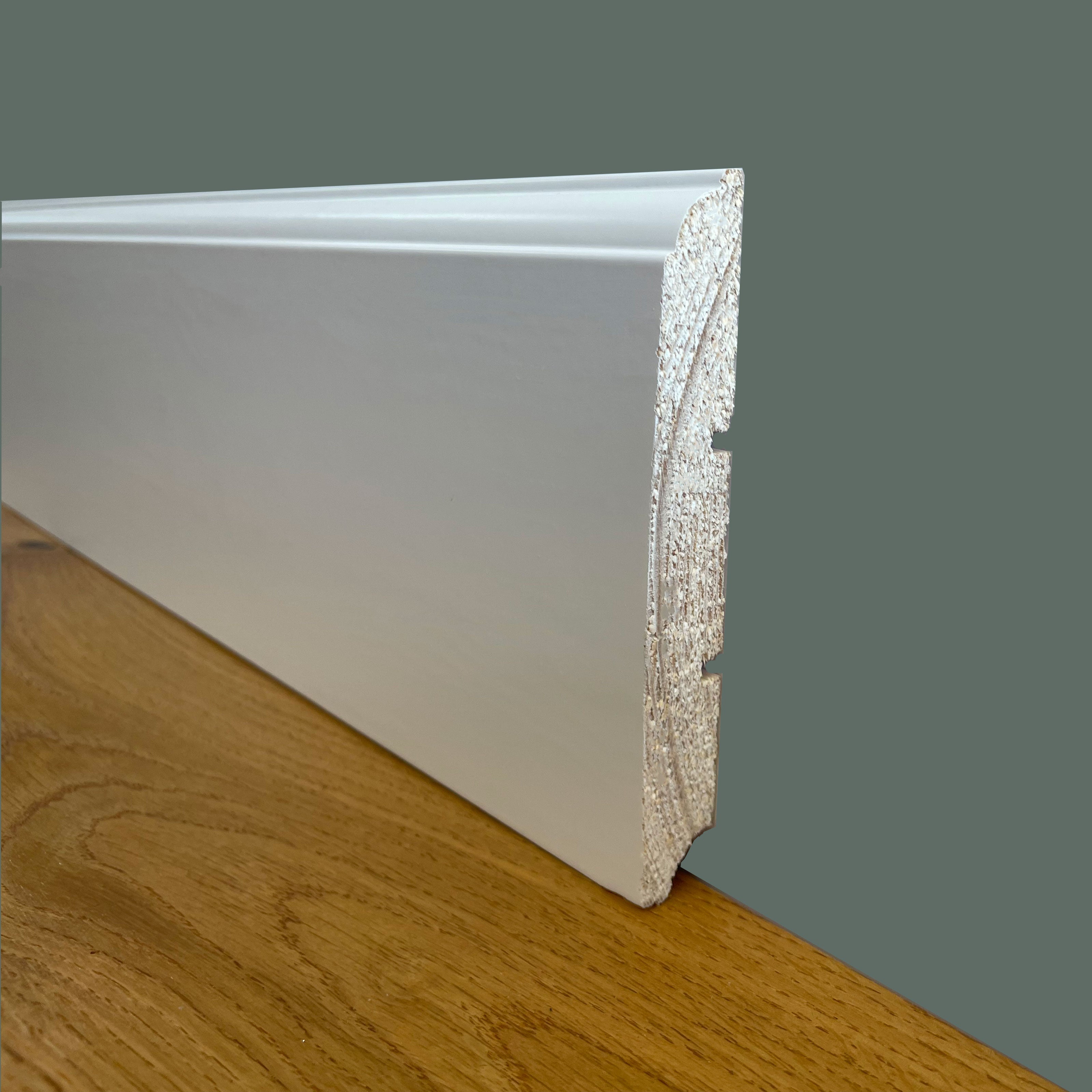 Rodapié de madera PREMIUM MASSELLO mod. FIRENZE 120x15 lacado blanco ...