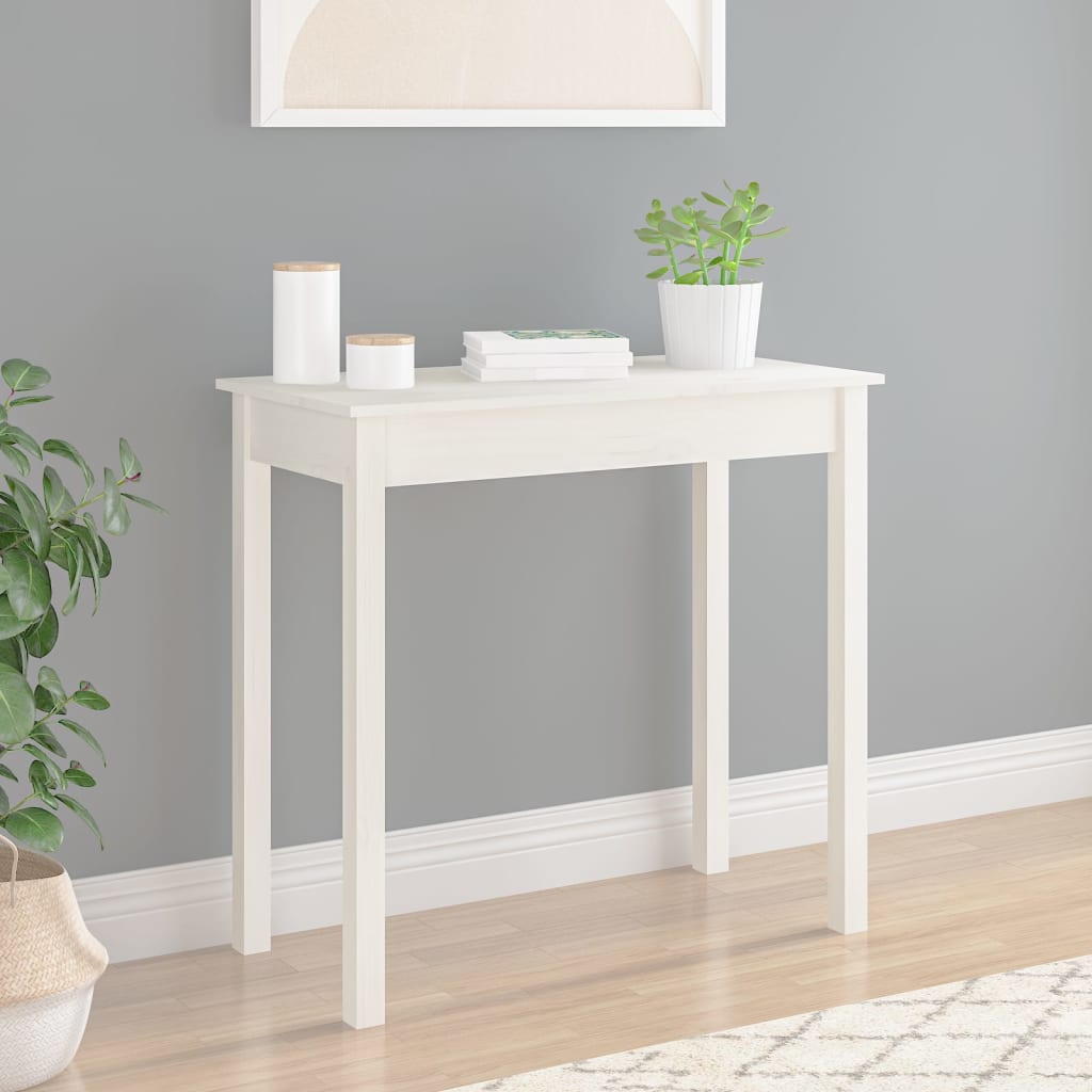 Maison Exclusive - Table console Blanc 80x40x75 cm Bois massif de pin ...