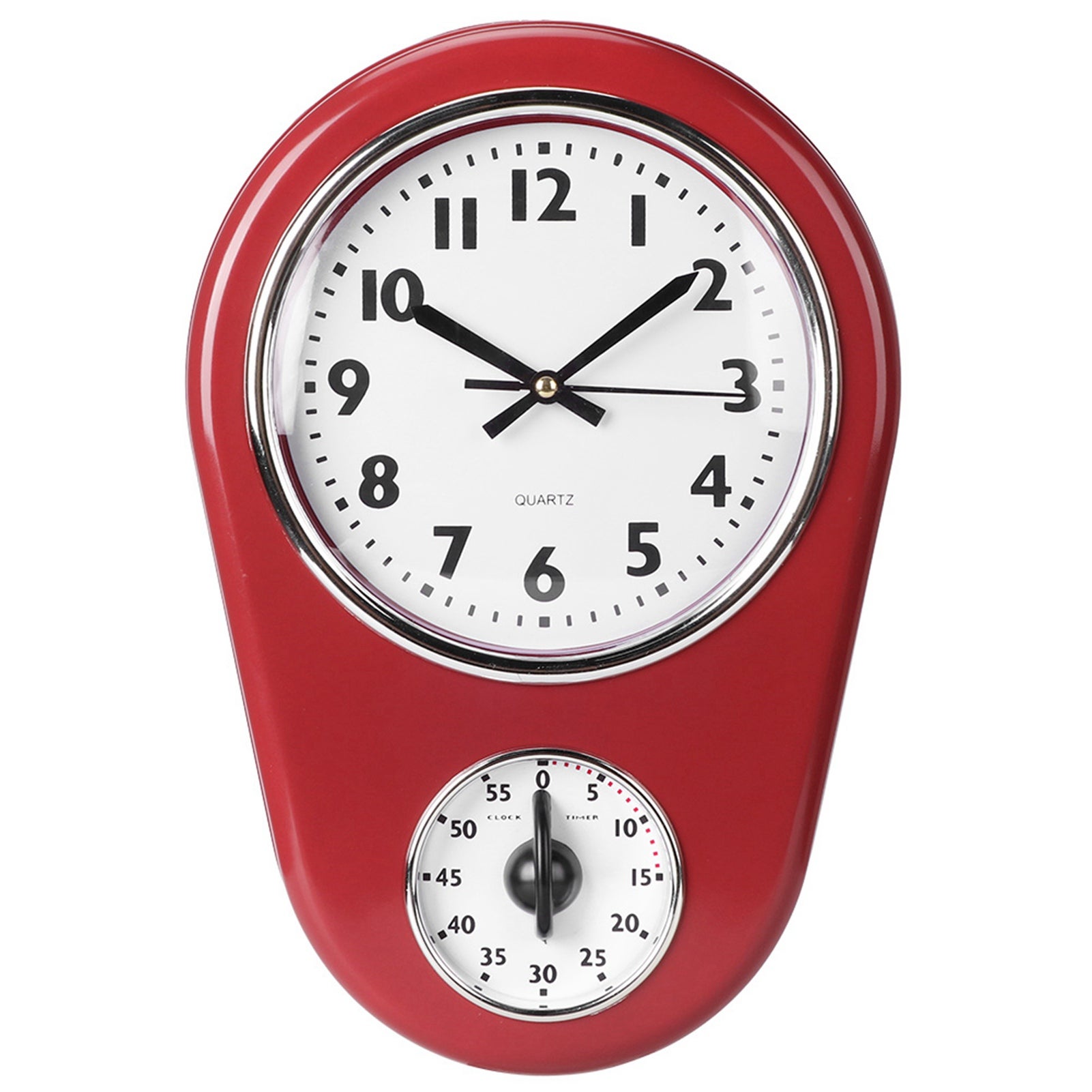 Horloge murale vintage silencieuse rouge 21,6x31,6 cm | Leroy Merlin