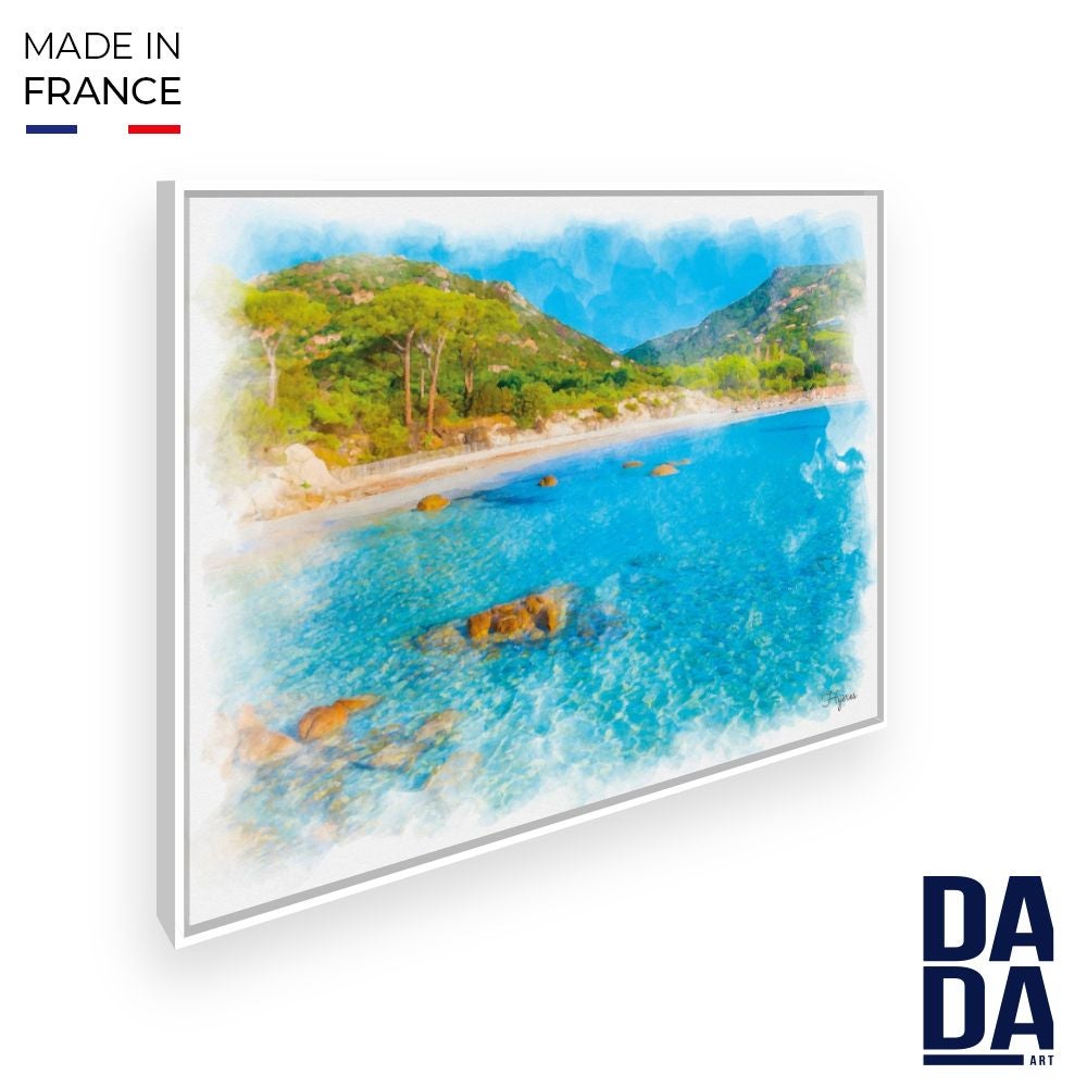 Tableau Côte de Hyeres / 45x60cm / Cadre Blanc / Fabriqué en France ...