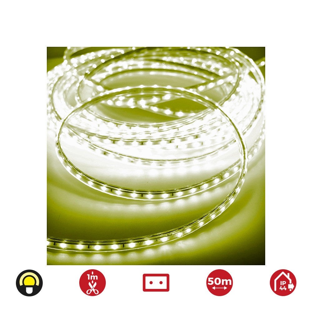 TIRA DE LED 60 LEDS/m 4,2W/m AMARILLO EDM IP44 220-240V EURO/m 50m ...