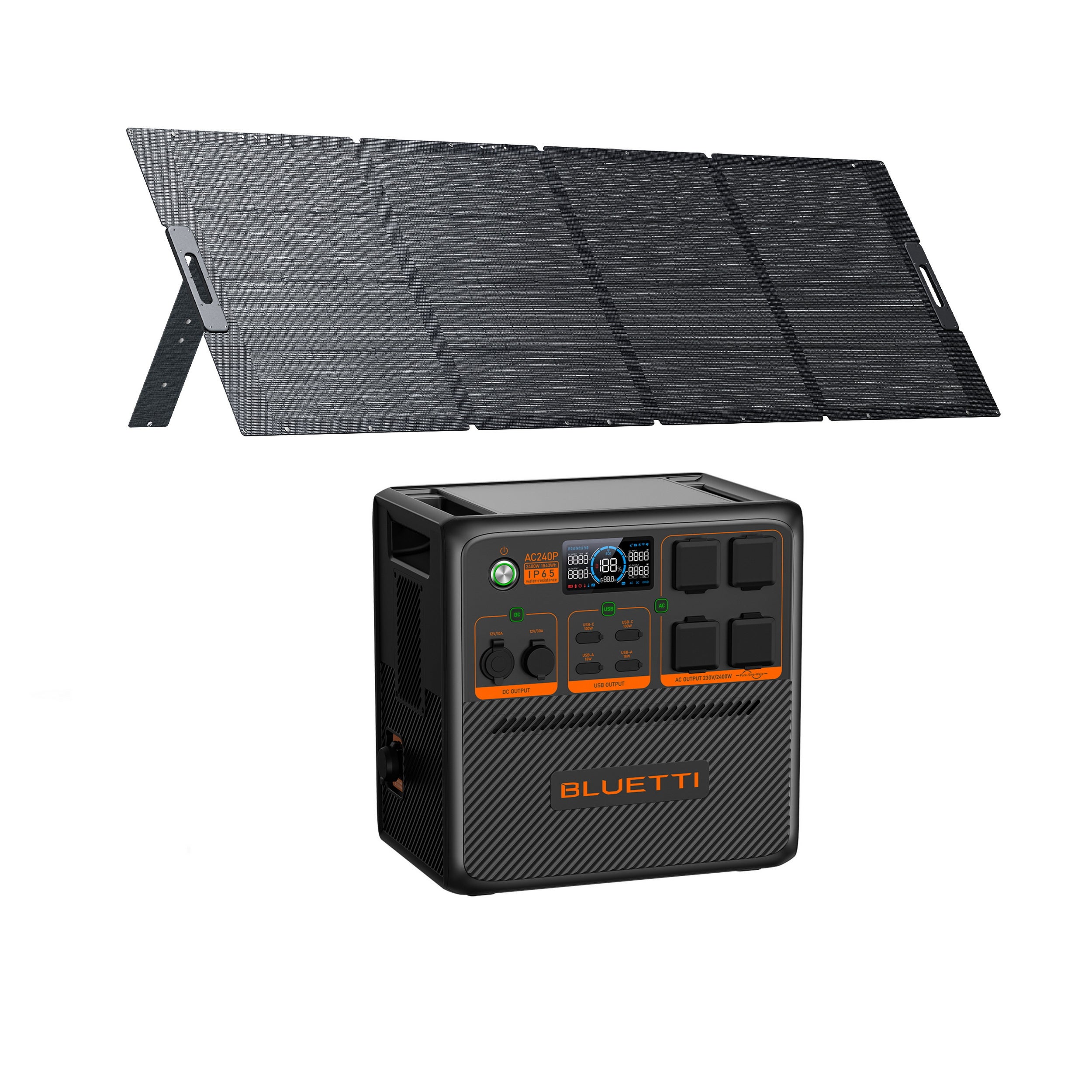 Kit BLUETTI AC240P IP65 con Panel Solar 350W - 1843Wh, Generador Solar ...
