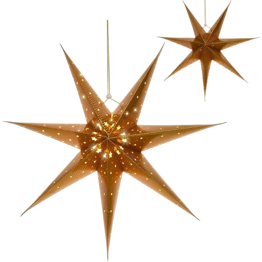 Estrella navideña con luces LED y motivo de cristal | Leroy Merlin