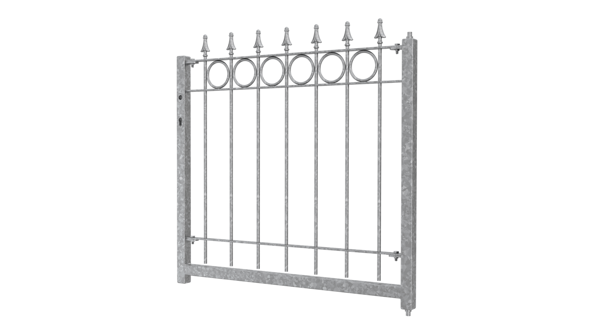 ELEO Portillon de jardin en métal Belluno, portail de cour galvanisé à ...