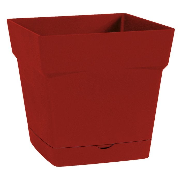 Maceta Polipropileno 13642 R Ru L 24 8 X L 24 8 X H 24 Cm Rojo Rubí