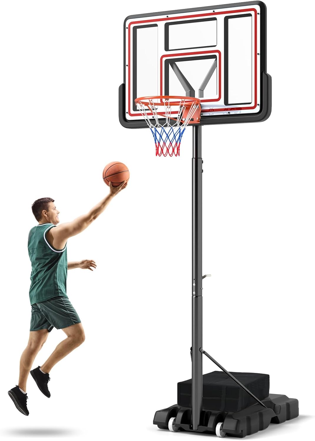 Canestro da Basket Portatile, Supporto per Canestro Regolabile in ...