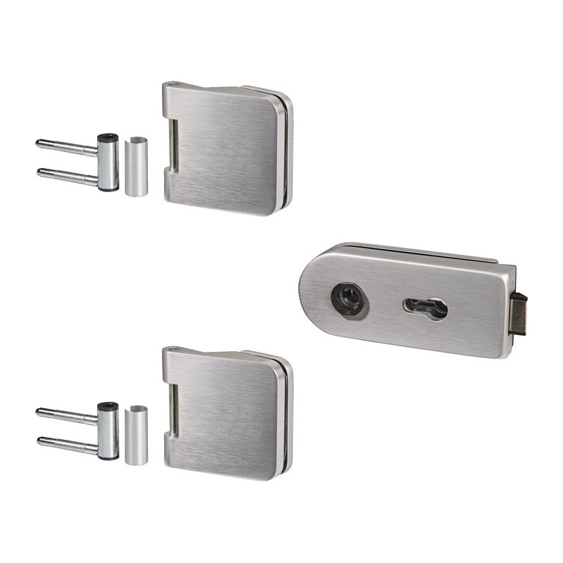 Ferrure de porte en verre STUDIO Rondo/OFFICE Junior LM argent elox.PZ ...
