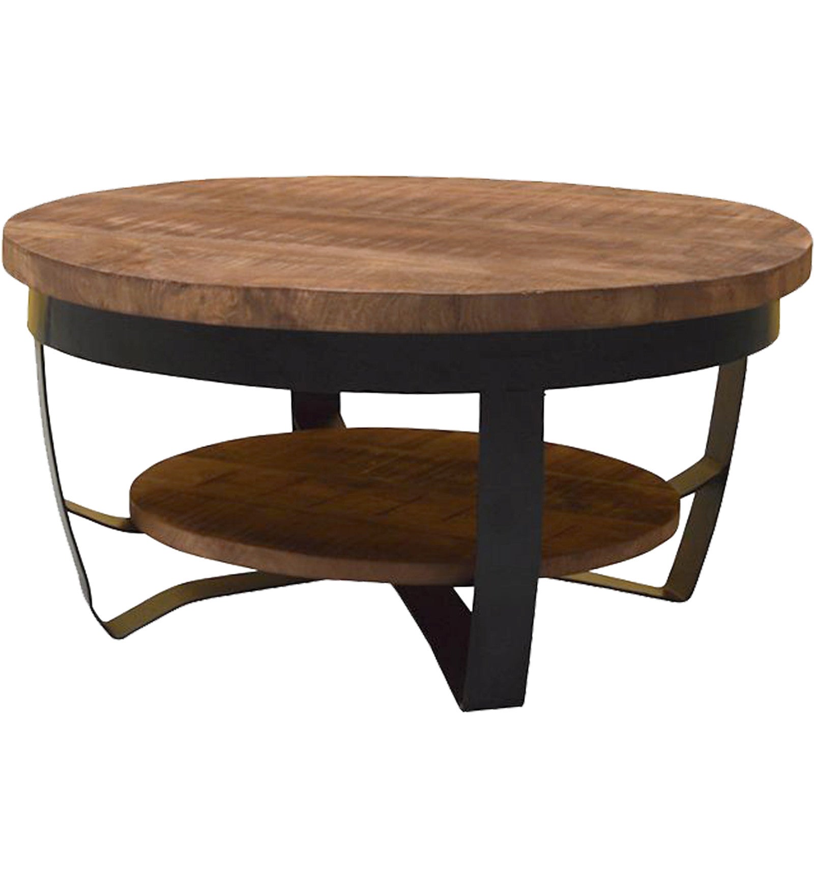 MARK-Table basse diam.65 cm en Manguier et métal noir | Leroy Merlin