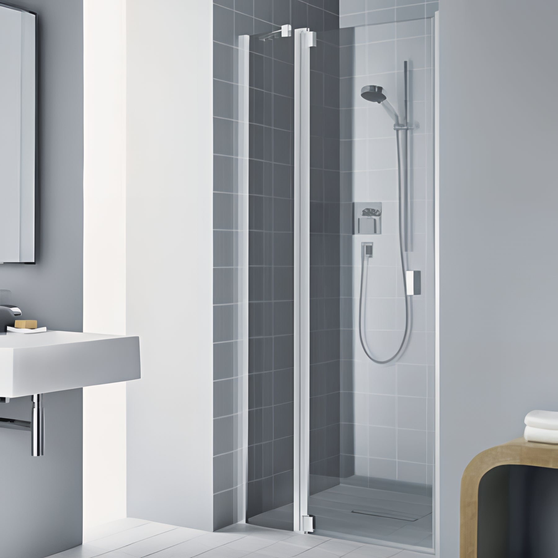 Pared de ducha giratoria anchura 78cm altura 200 cm perfil plata pulido ...