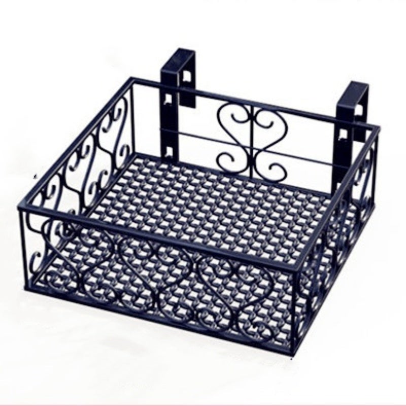 Étagère de Balcon Suspendue en Fer Noir 30x12x20CM – Porte-Fleurs ...