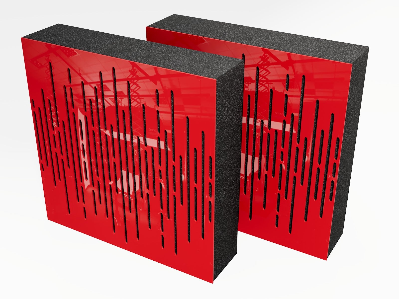 Lot de 2 Panneaux acoustiques AbFuser VELAR absorbants-diffusants 50x50x12cm -0,5m² surf.tot ...