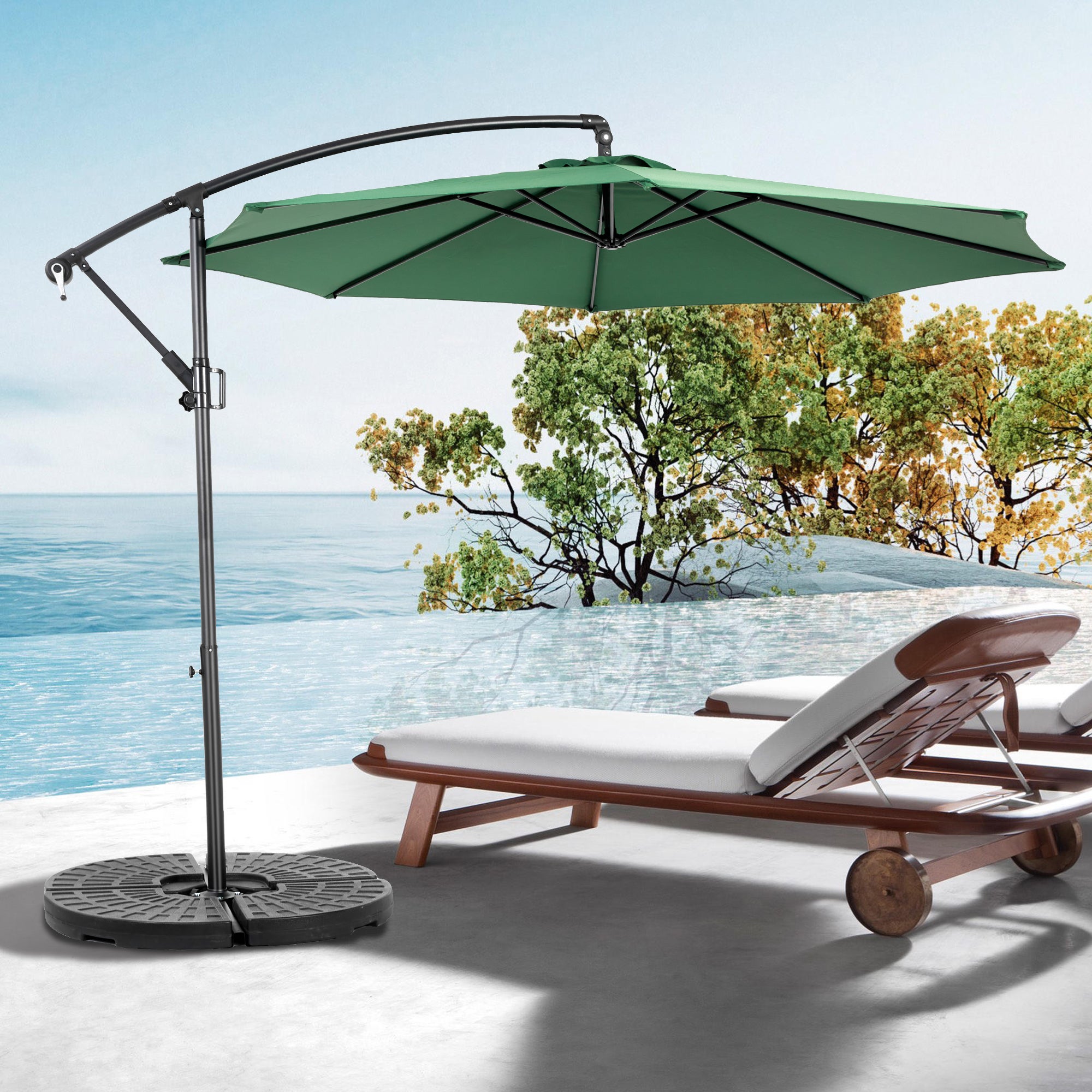 Parasol d'extérieur rectangulaire double face de 4,5 m, grand format ...