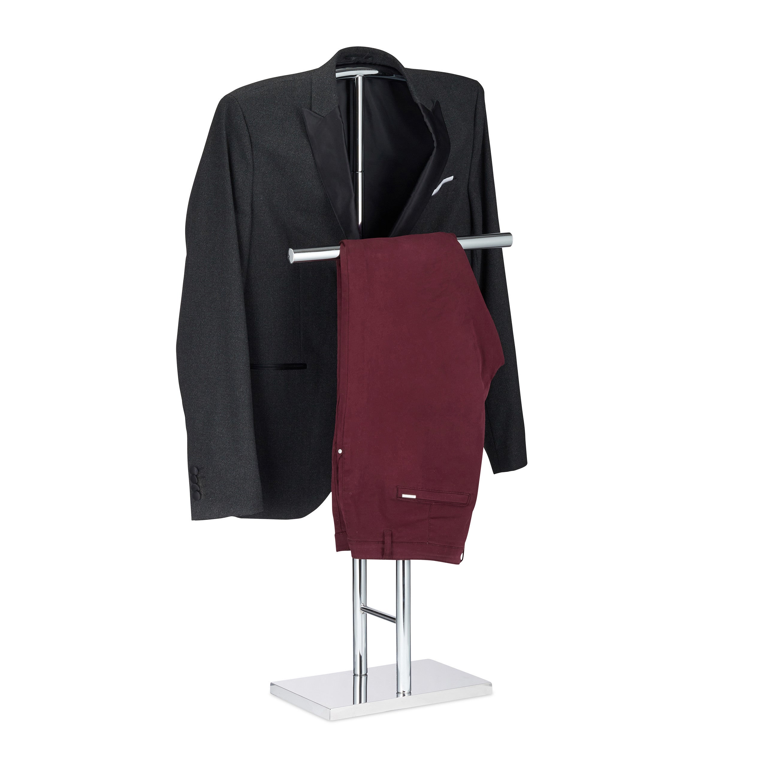 Relaxdays Valet de chambre chrome, chevalet, portant habits, de nuit ...