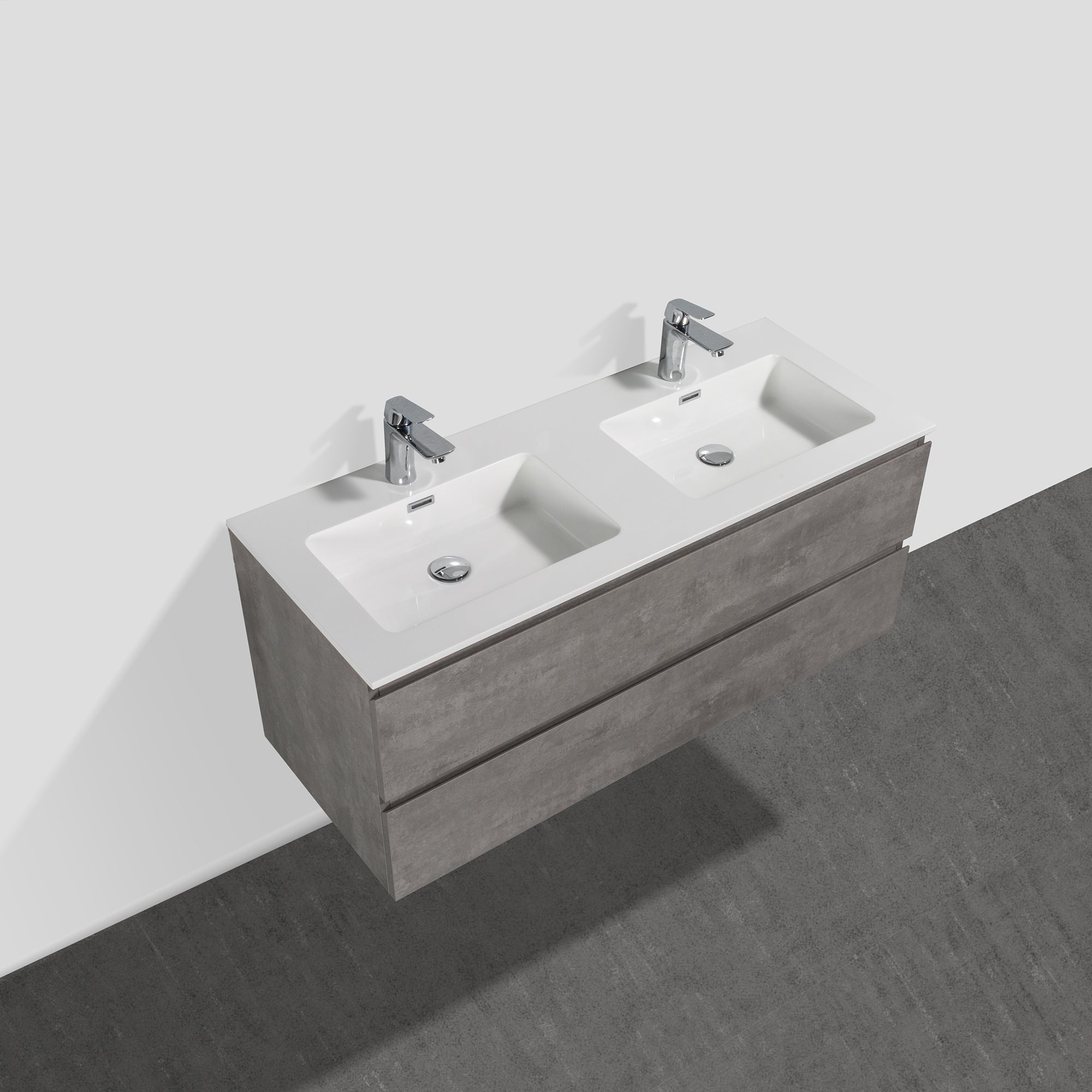 BERNSTEIN - Mueble de cuarto de baño Alice 1200 - gris efecto hormigón ...