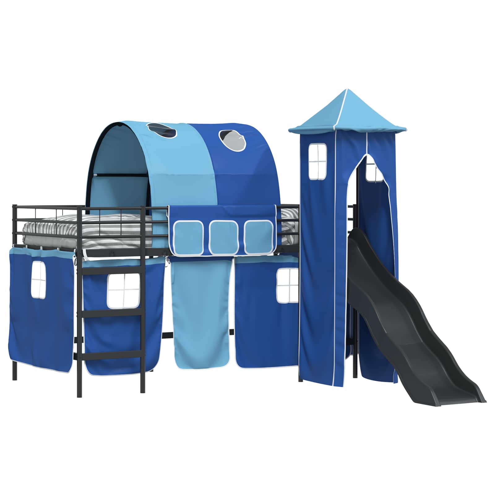 Estructura de litera para niños - Estilo y Comodidad Negro y azul 80 x ...