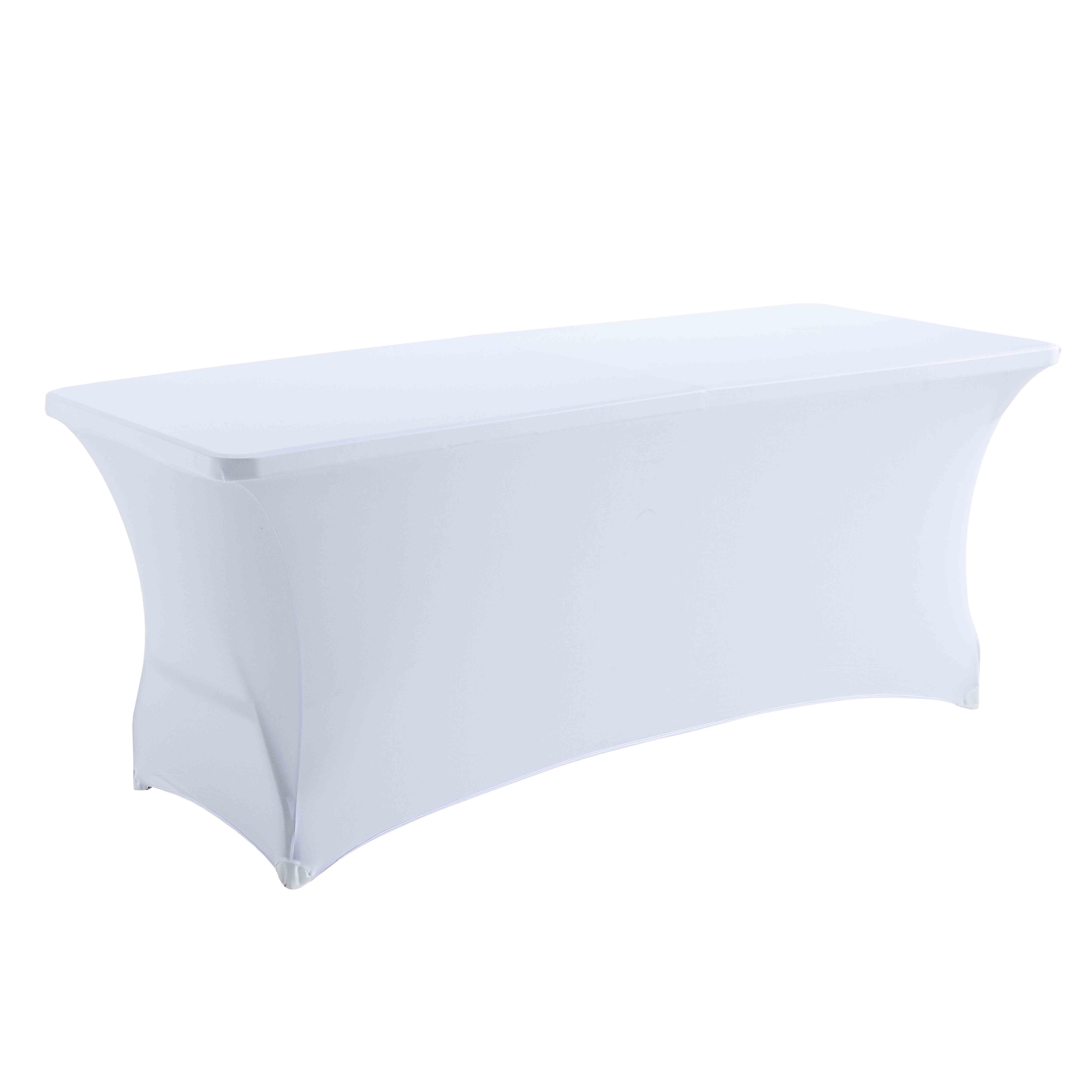 Housse élastique blanche pour table pliante 8 personnes 180cm | Leroy ...