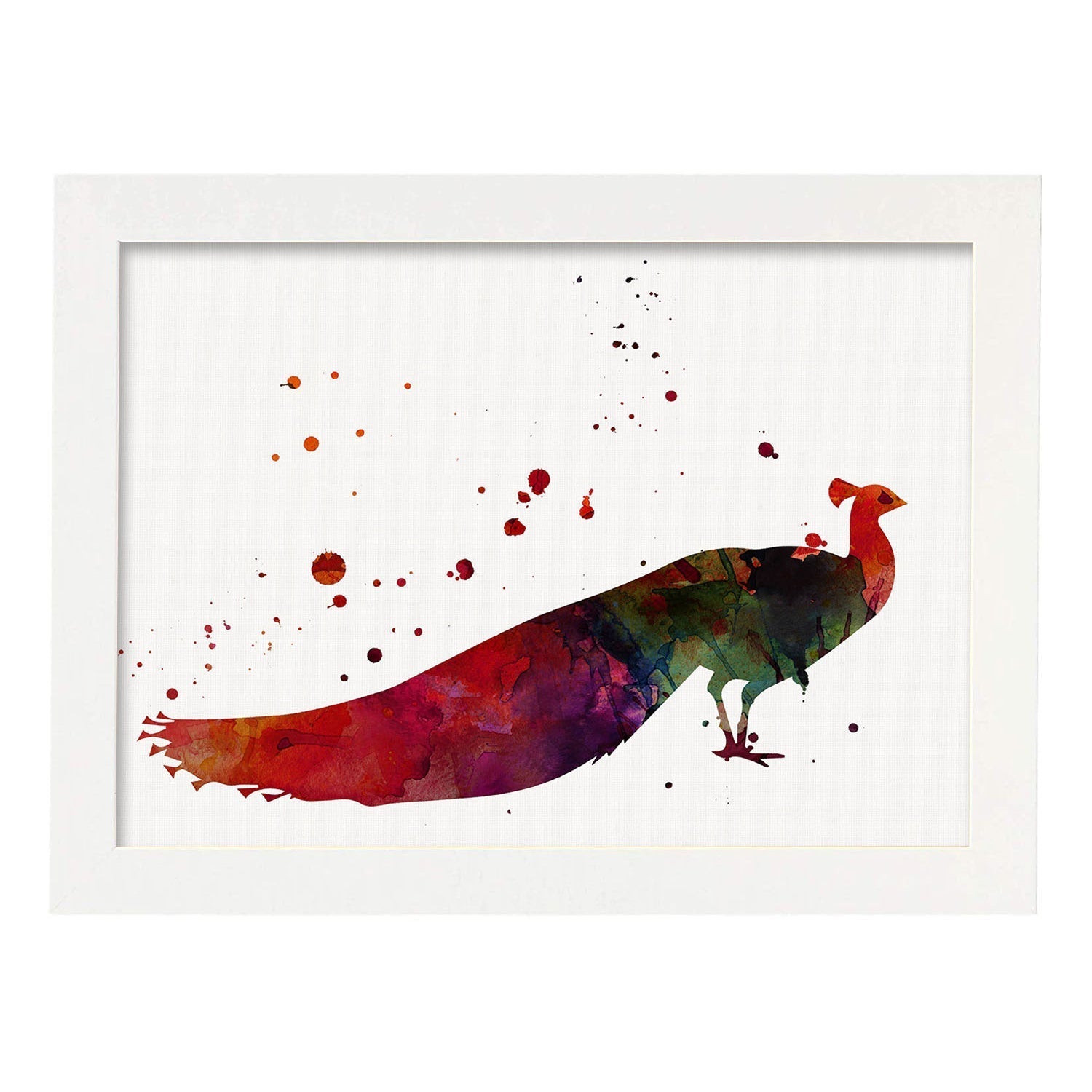 Poster De Pavo Real Estilo Acuarela. Láminas De Animales Con Estilo ...