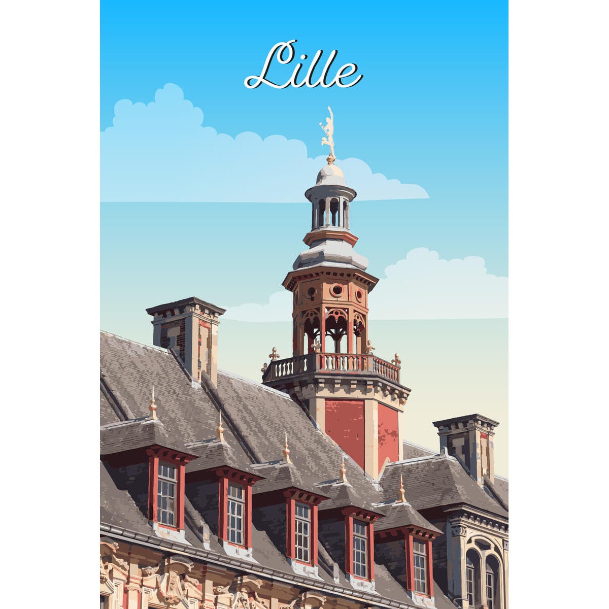 Tableau sur toile illustration Lille 45x65 cm | Leroy Merlin