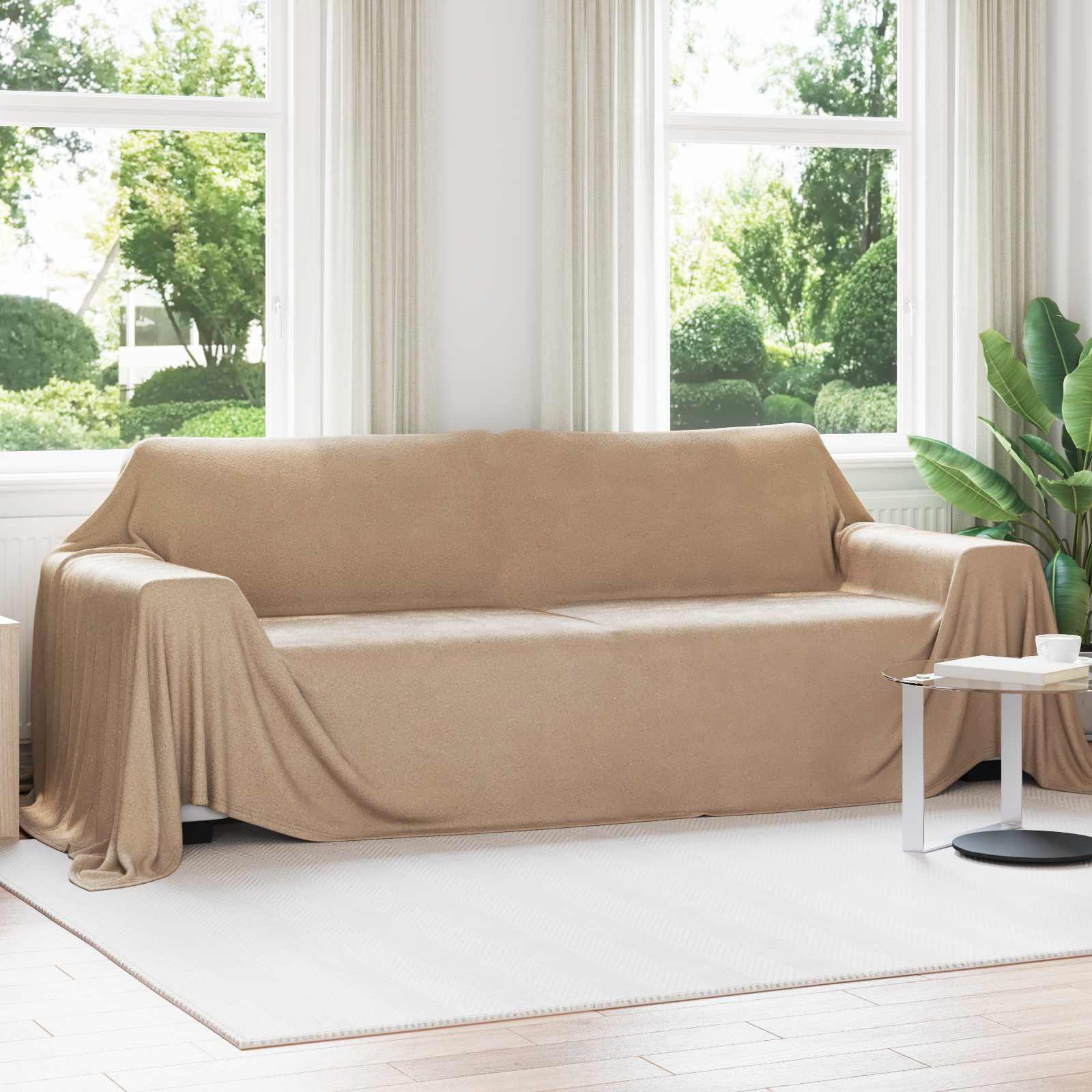 Couvertures à jeter 6 pcs Camel 350 x 270 cm Toison vidaXL | Leroy Merlin