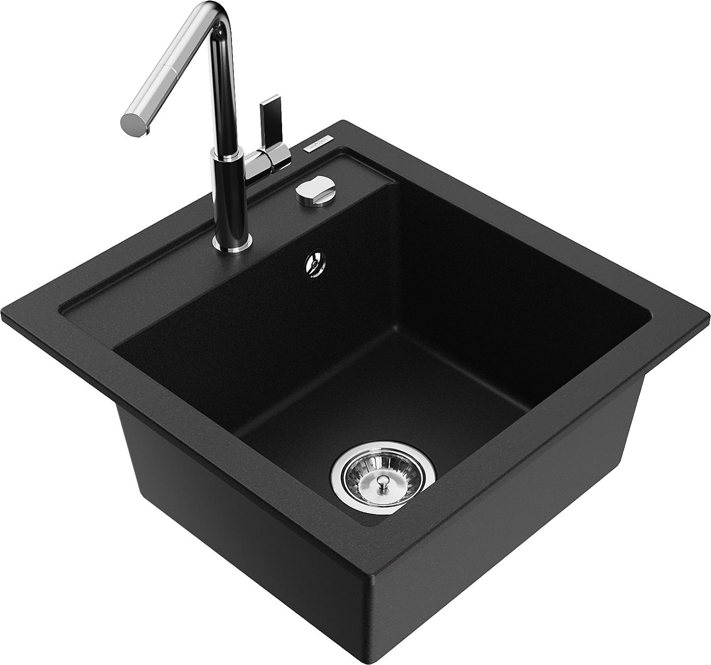 Mexen Vito fregadero de granito de 1 cubeta con grifo de cocina Flora ...