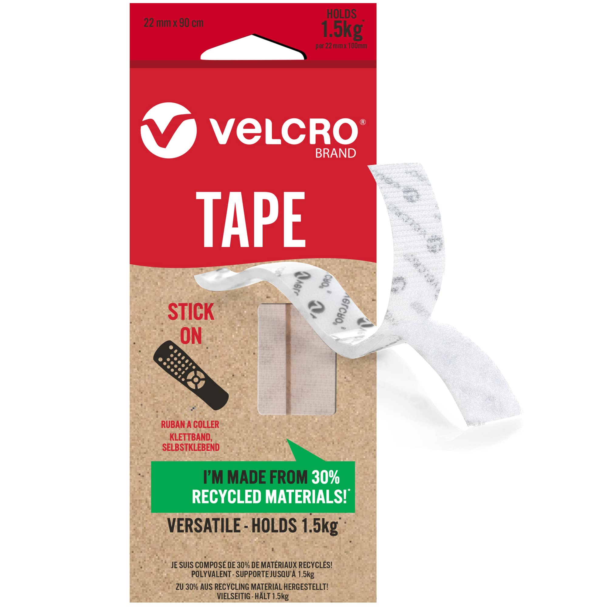 VELCRO Marchio | Eco Stick On Tape | Tagliare a lunghezza forte Hook ...