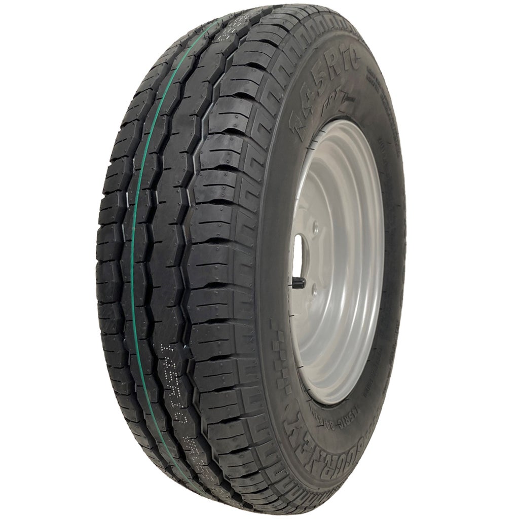 145R10 Ensemble roue et pneu de remorque 4 crampons 4" PCD, capacité de ...