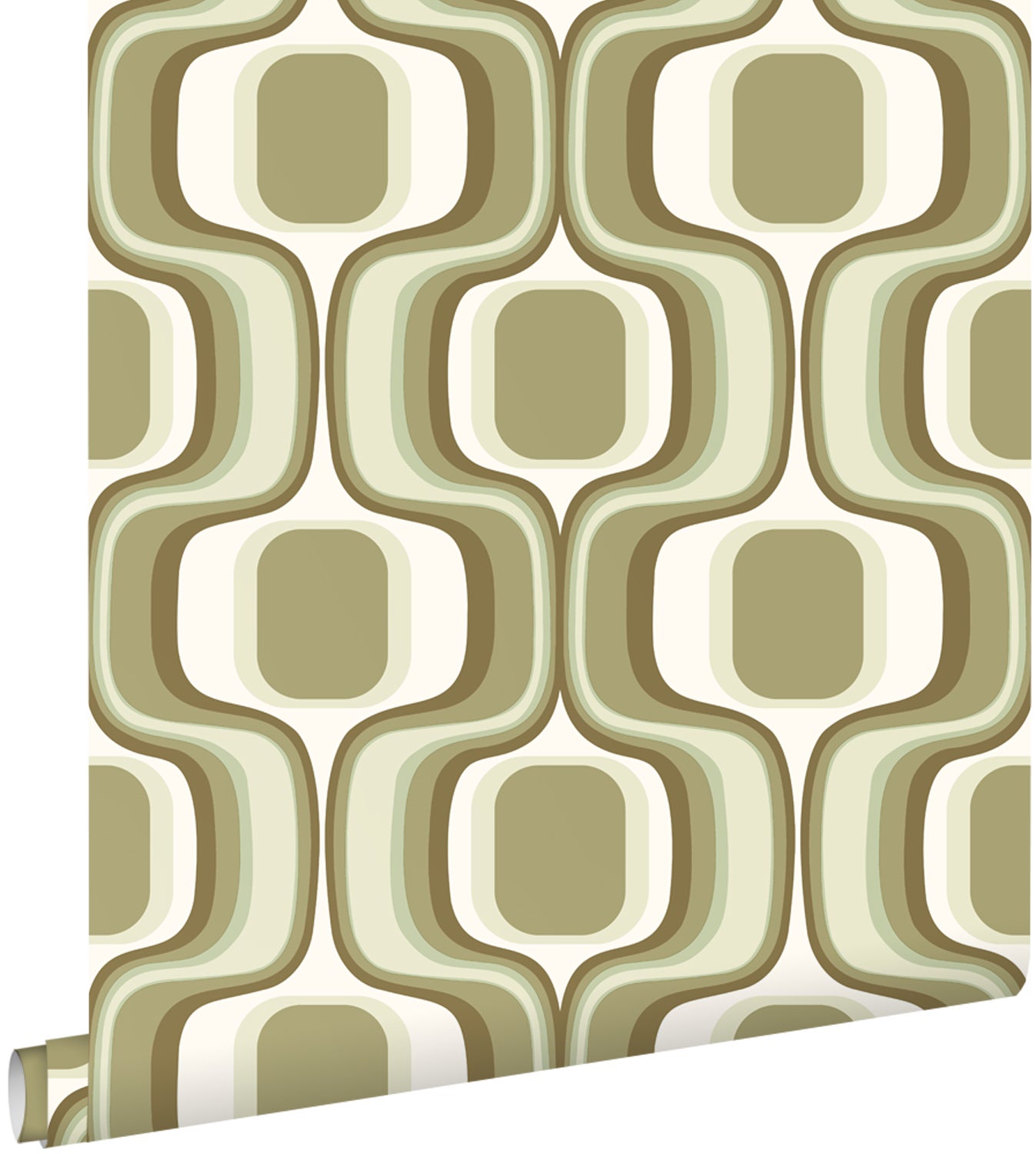 Papier peint ornements au style rétro vert - 50 x 900 cm - ESTAhome ...