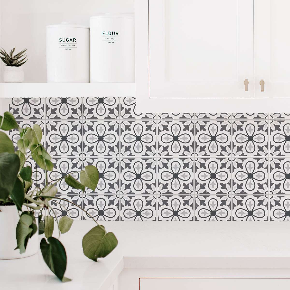 Autocollant carrelage mural cuisine málaga gris 10x10 cm - paquet de 30 ...