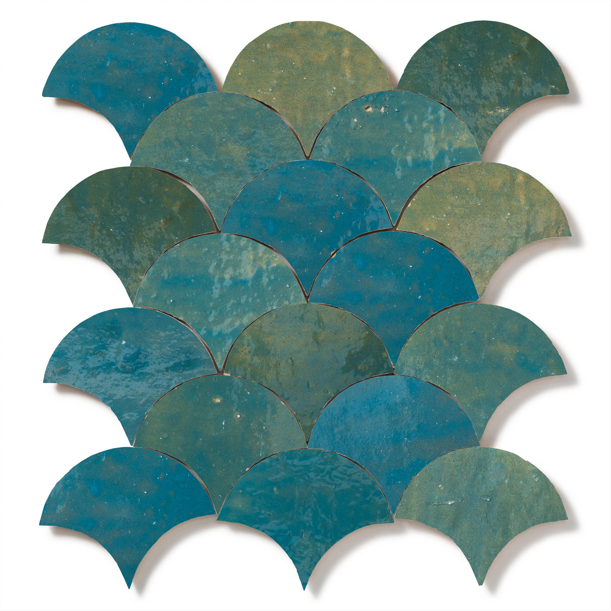 Zellige Marocain Artisanal Véritable - Bleu Lazuli Ecaille grand 10x12 ...