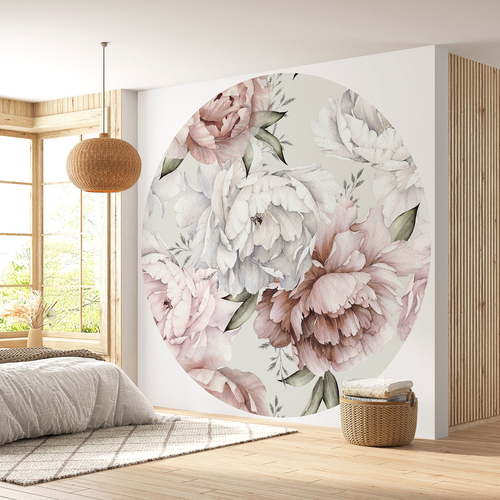 Papel pintado redondo - Motivo floral - Diámetro 100 cm | Leroy Merlin