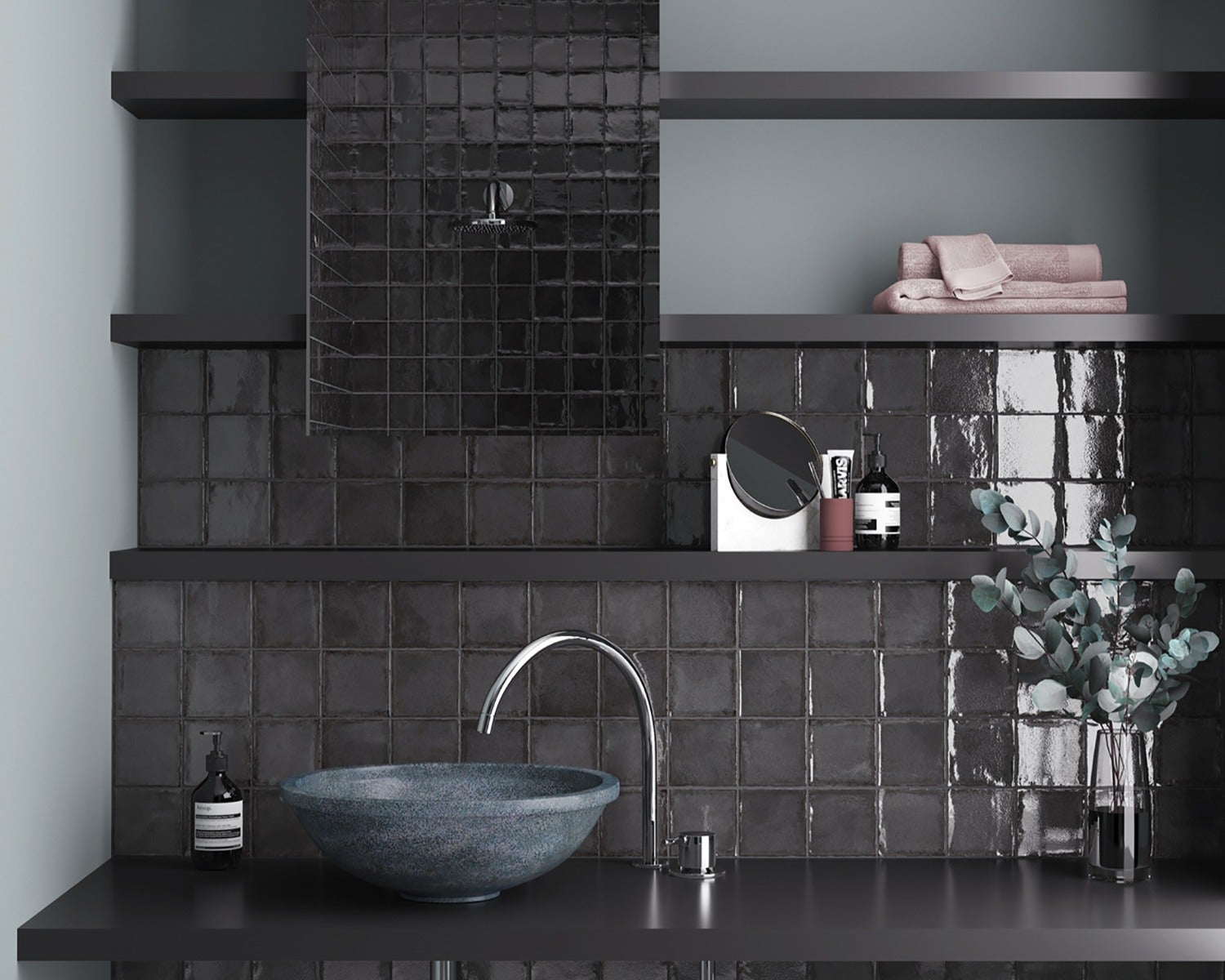 Faïence - ALTEA - BLACK - 10X10 | Leroy Merlin
