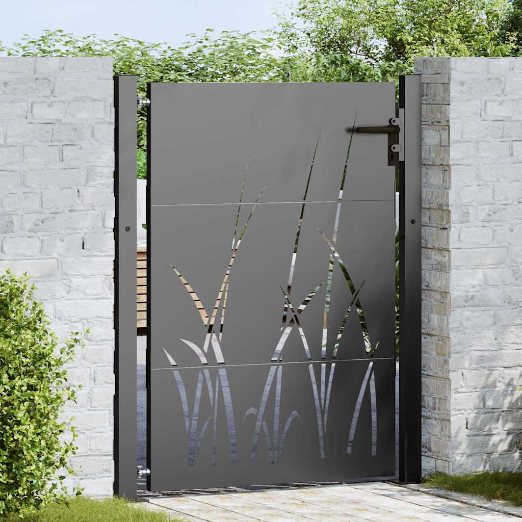 Puerta de jardín con cerradura Negro 100 x 125 cm | Leroy Merlin