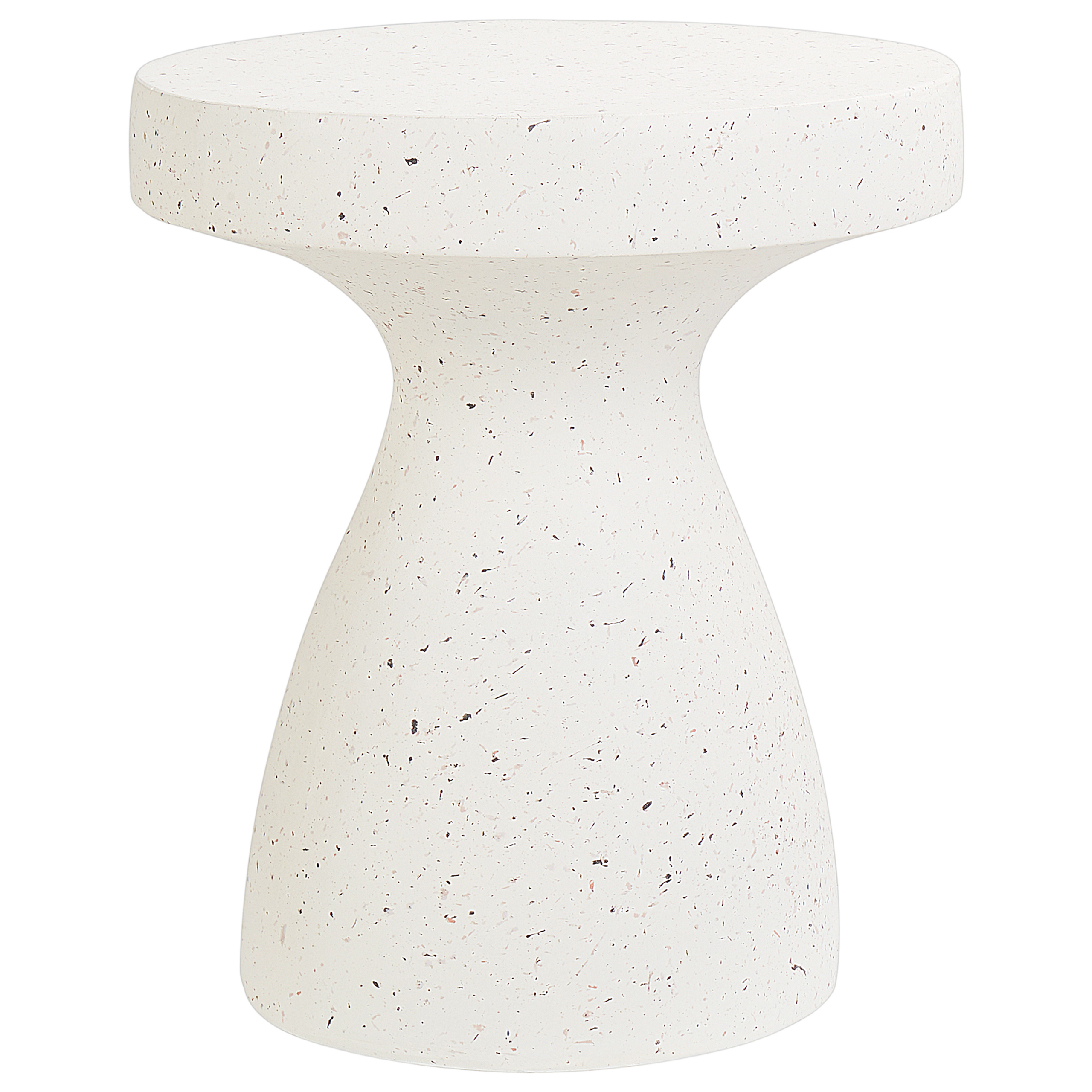 Table d\'appoint BIVIERE 39 cm 39 cm Effet terrasse Terrazzo blanc ...