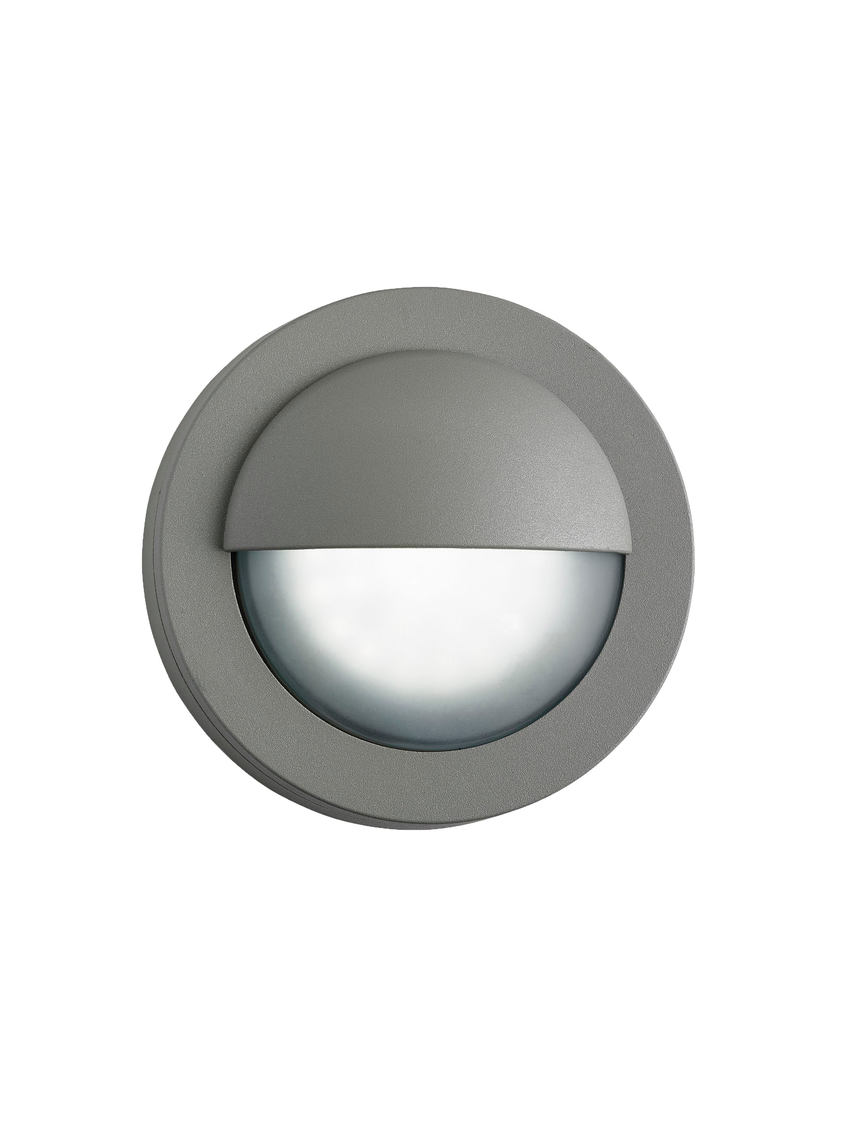 Applique murale rond BANGOR extérieure Métal Gris & Polycarbonate 18 ...