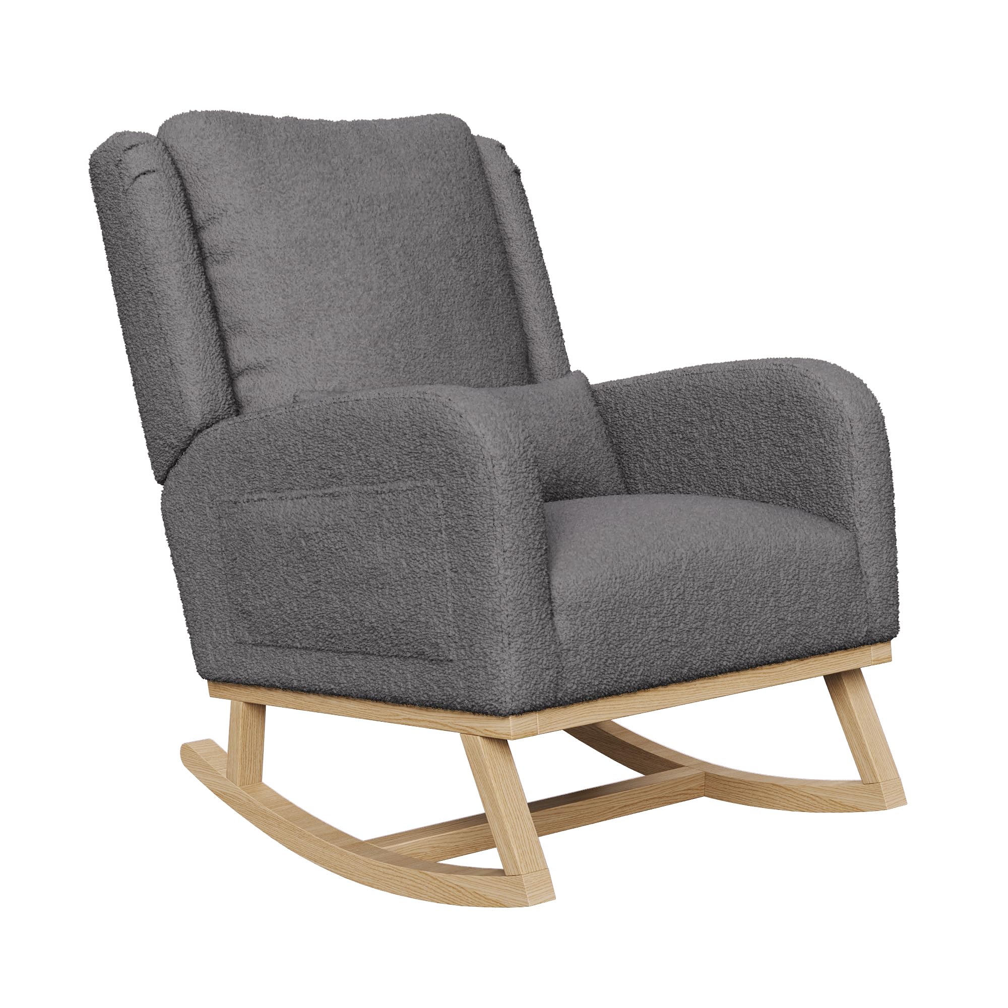 Fauteuil à Bascule Gris, Rocking Chair, Fauteuil d'allaitement, Chaise ...