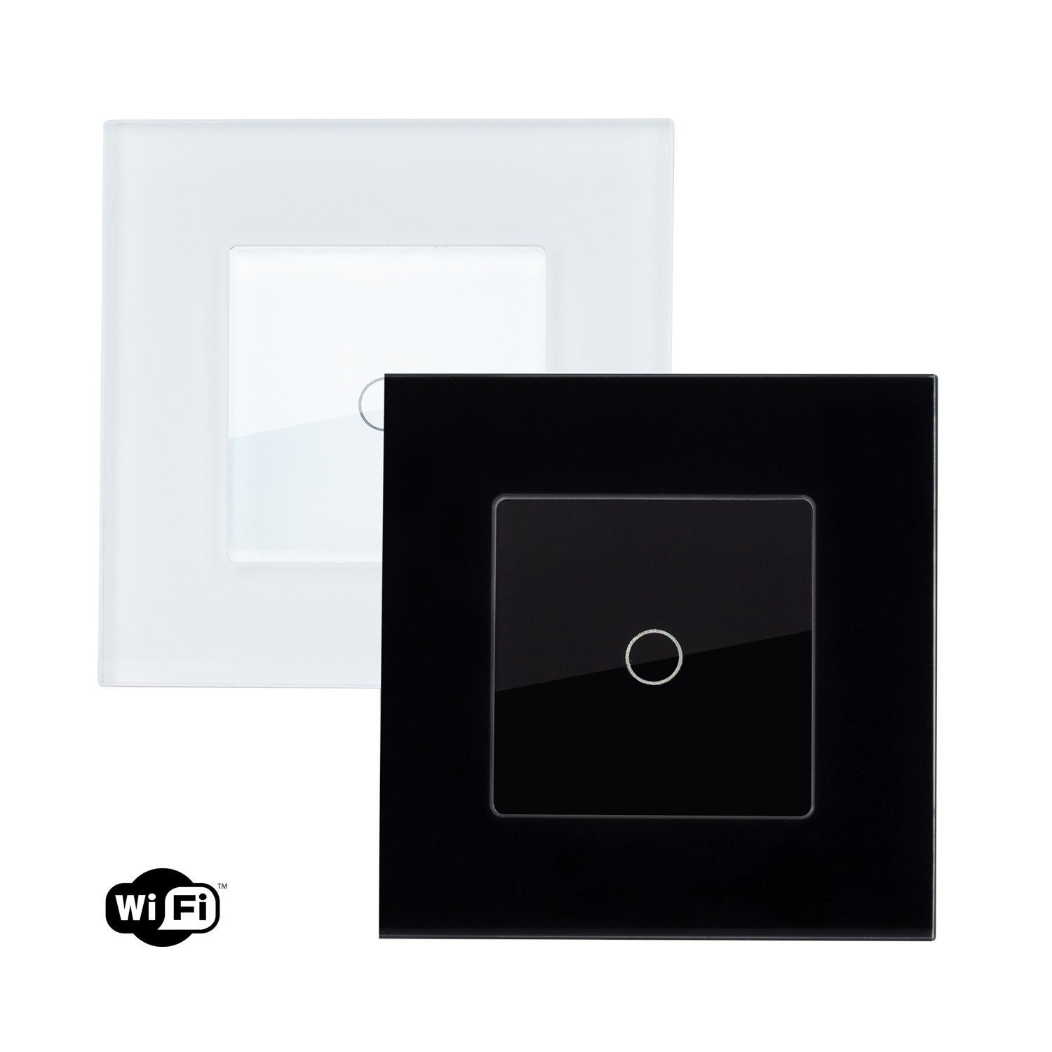 Ledkia Interruptor WiFi Táctil Simple con Marco Cristal Modern Blanco ...