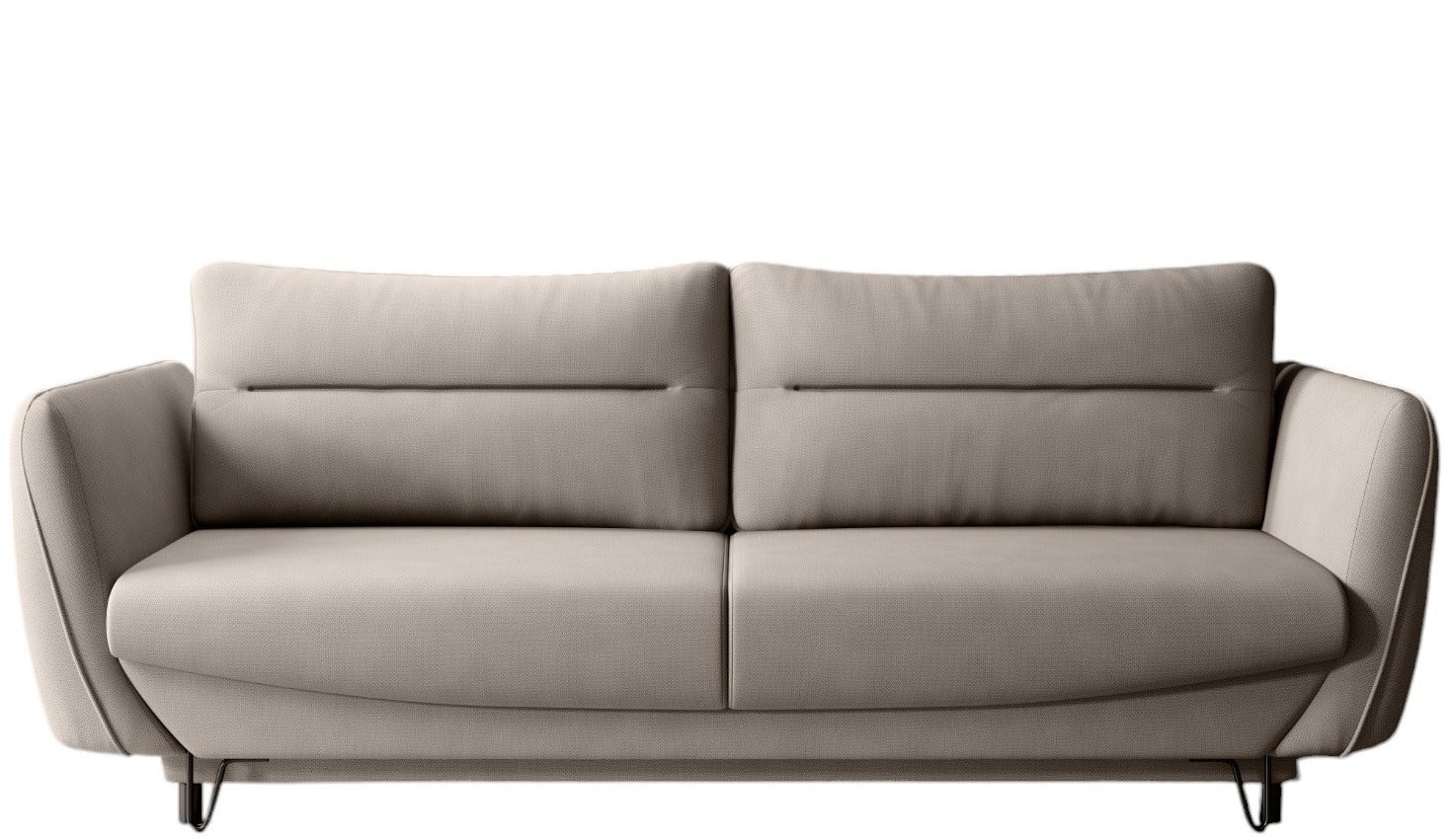Sofá convertible recto de tela ZURIK - Caja de almacenaje y patas de ...
