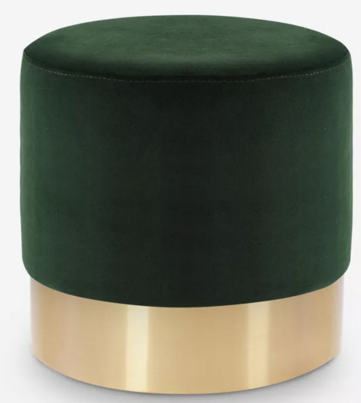Tabouret bas velours vert foncé et métal doré Kina | Leroy Merlin