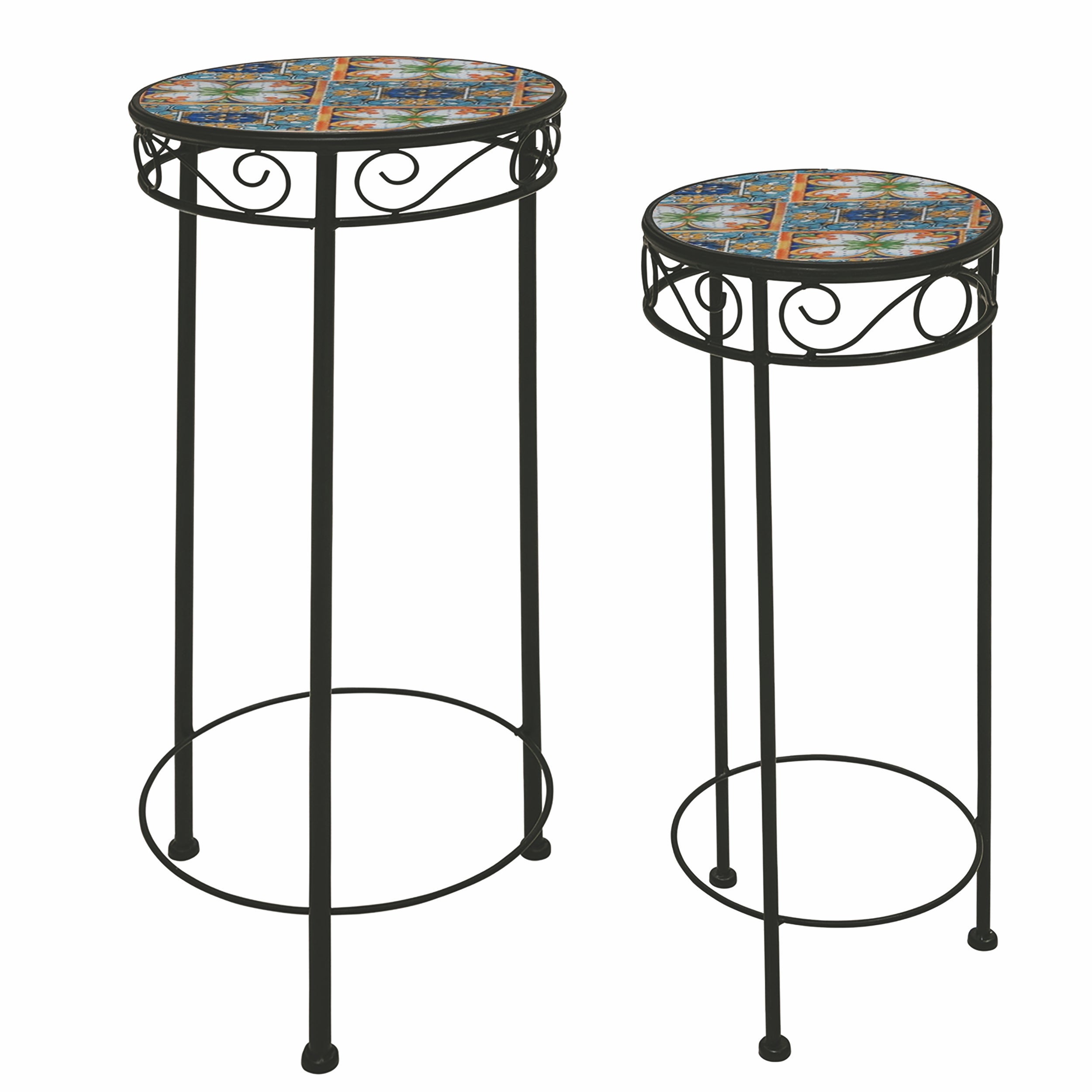 Définissez 2 support de fer et de ciment empilable avec décoration de ...