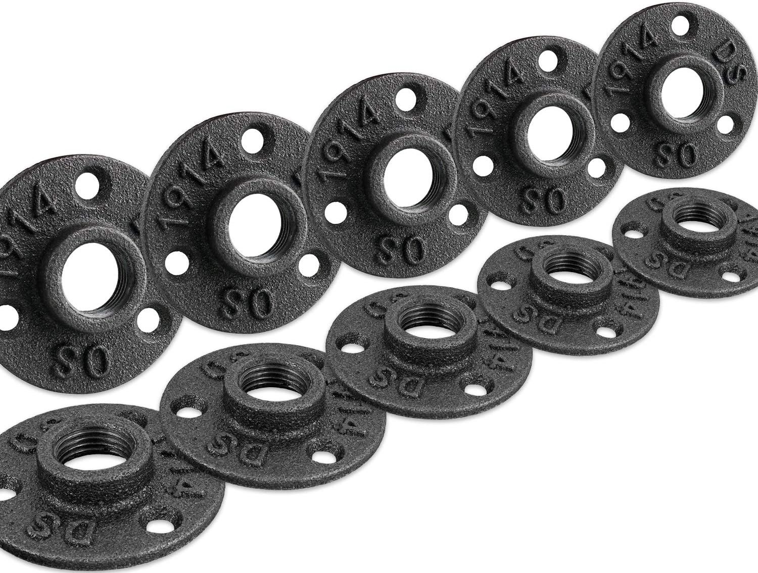 10pcs Bride de sol 3/4 pouce, raccords de tuyauterie en fer avec bride ...