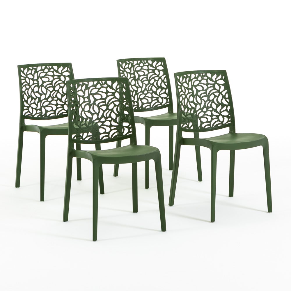 Conjunto de 4 sillas Anna apilables en polipropileno con fibra de ...