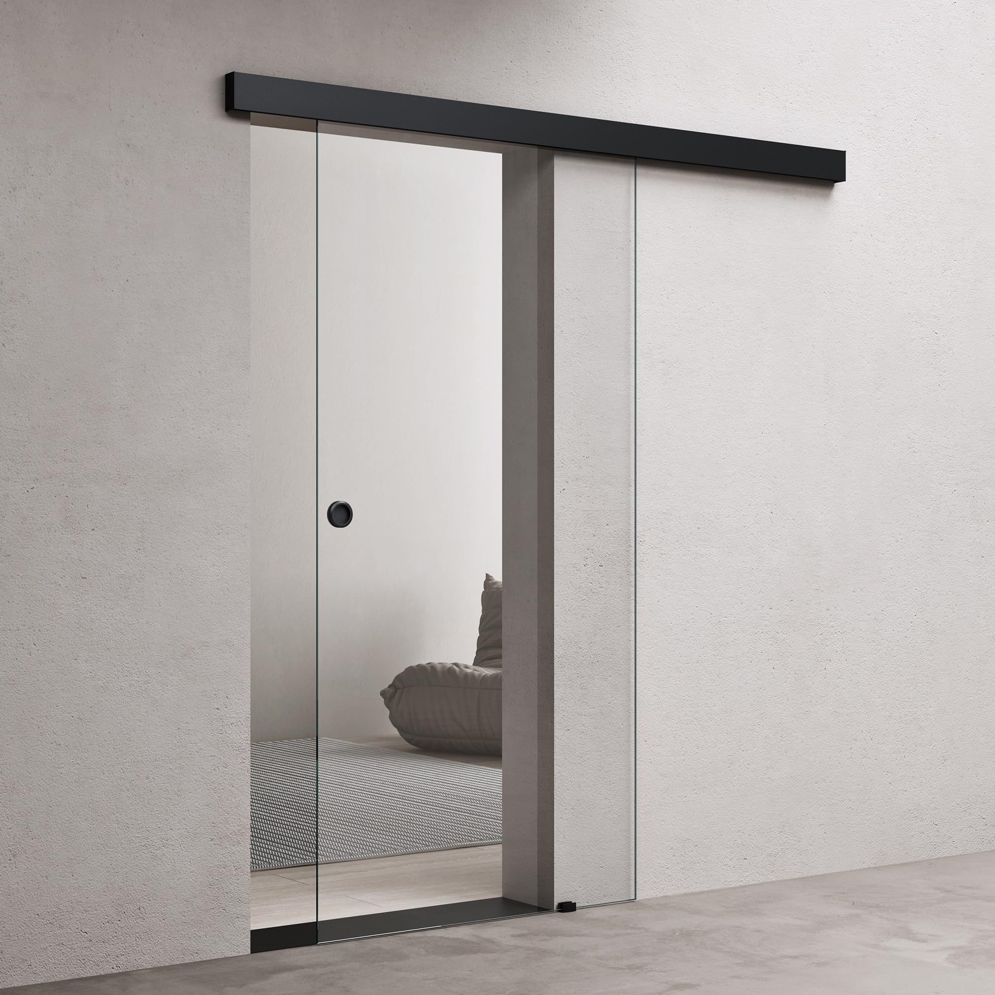 Doporro Porte Coulissante en Verre 90cm x 205cm Transparent Poignée ...