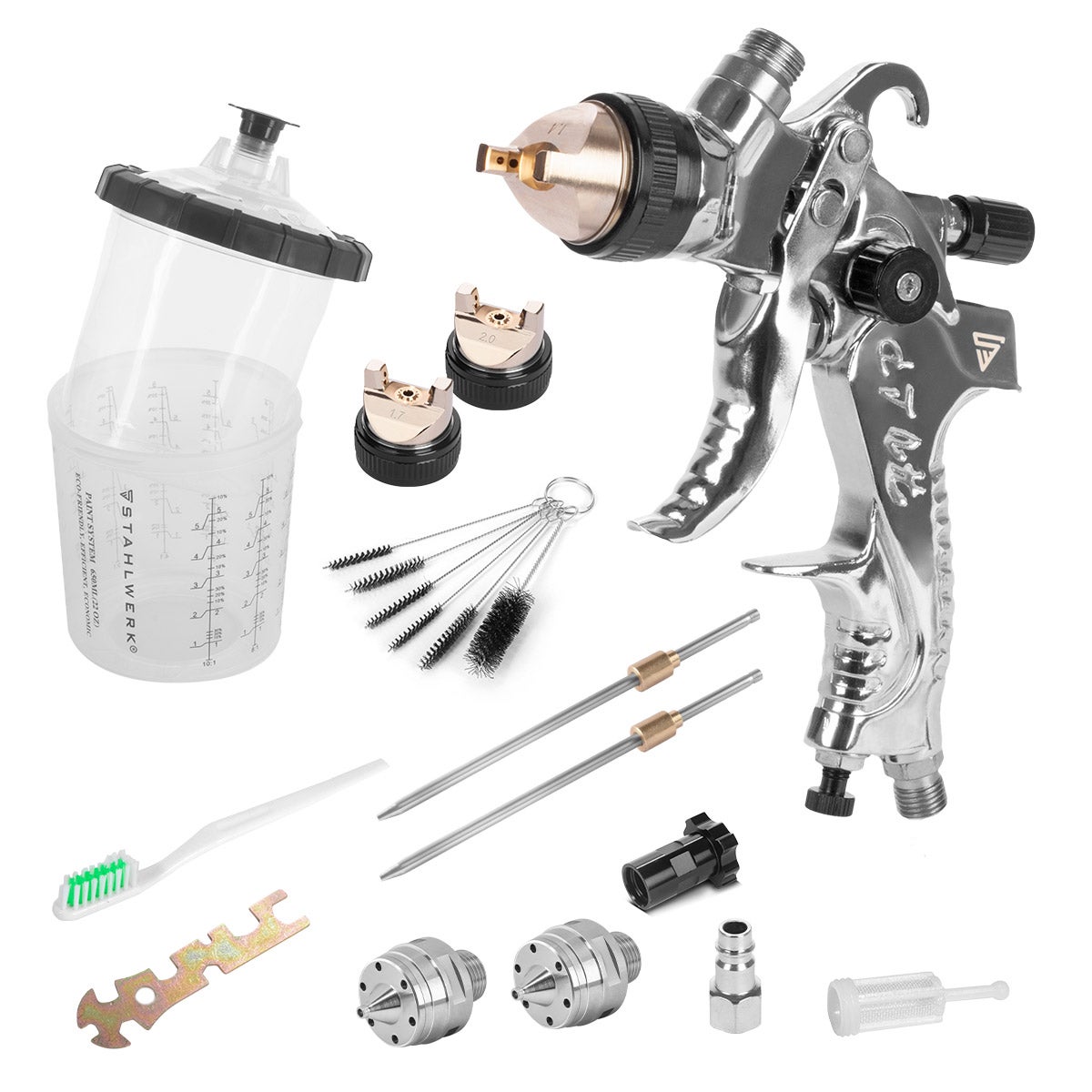 STAHLWERK Pistolet à peinture HVLP SG-250 ST Pistolet à peinture avec godet gravité de 650 ml ...