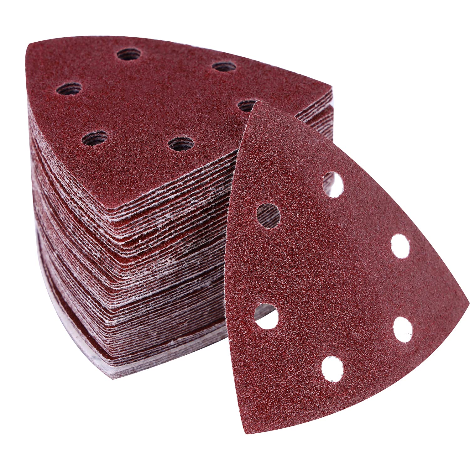 Lot de 100 Triangles abrasifs - 6 trous - 90 x 90 x 90 mm Pour ponceuse ...