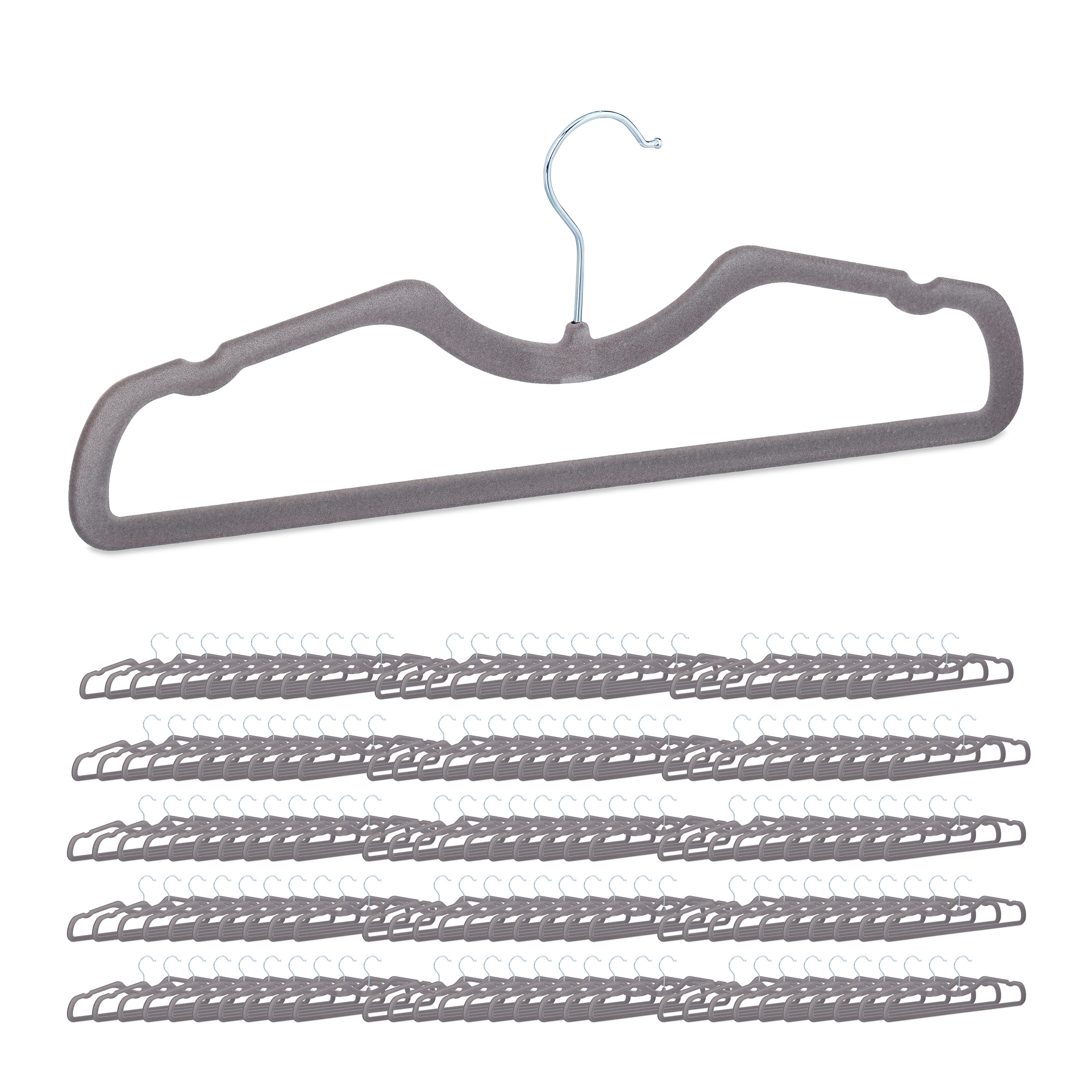 150 Perchas Terciopelo, Antideslizantes, Ahorra Espacio, Con Barra y ...