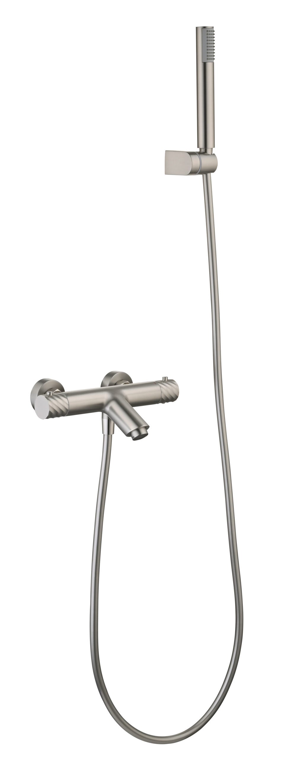 Kit thermostatique baignoire-douche en nickel brossé, finition métal ...