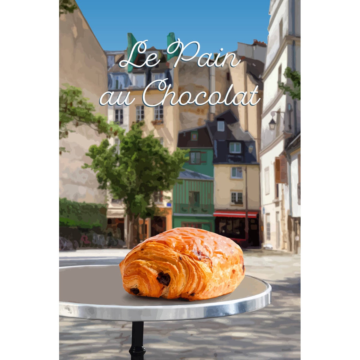 Tableau mural encadré illustration pain au chocolat 65x97 cm | Leroy Merlin