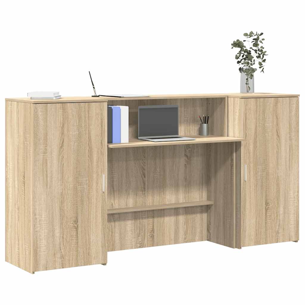 Bureau réception chêne sonoma 200x50x103,5 cm bois d'ingénierie | Leroy ...