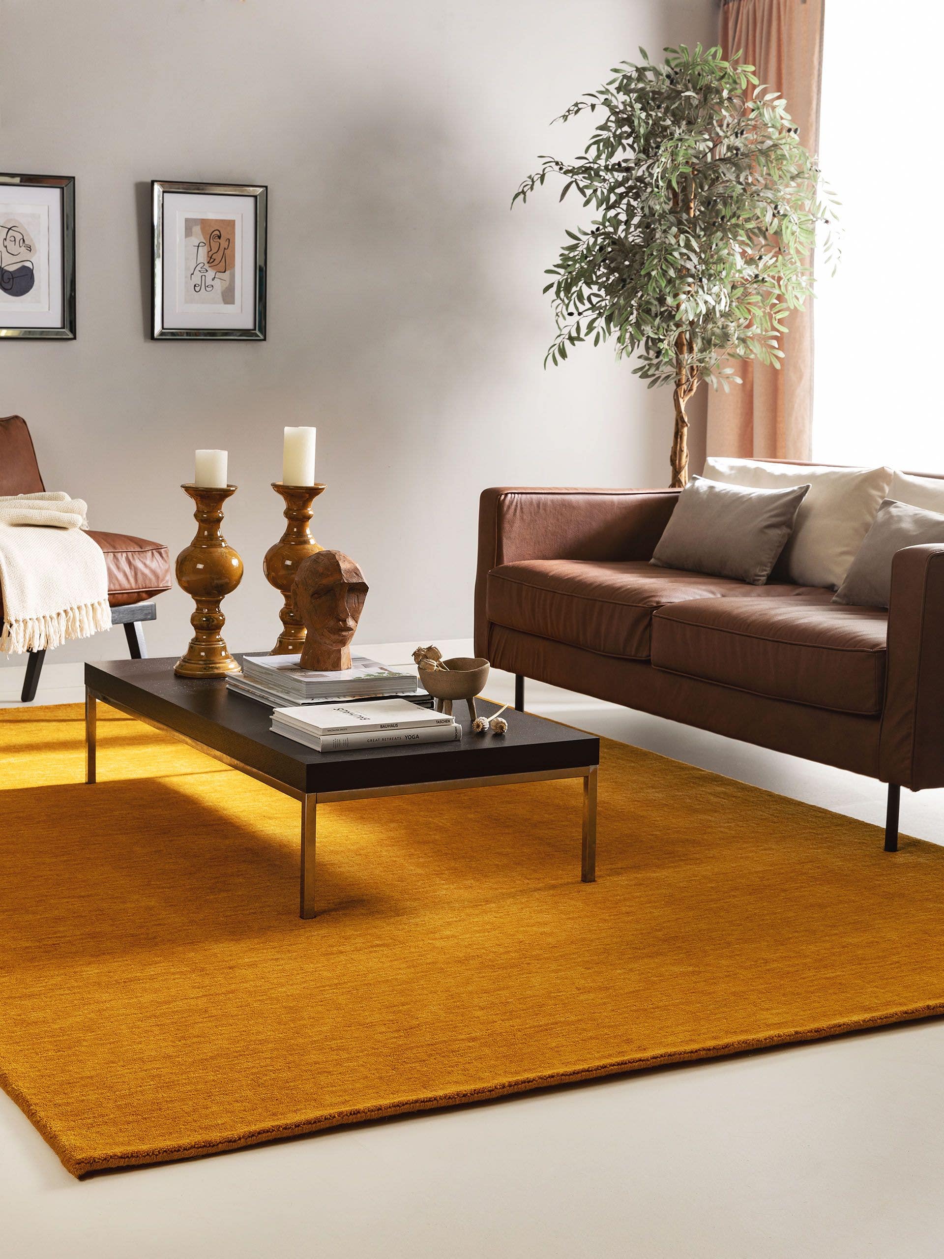 BENUTA - Tapis de laine jaune 160x230 cm | Leroy Merlin